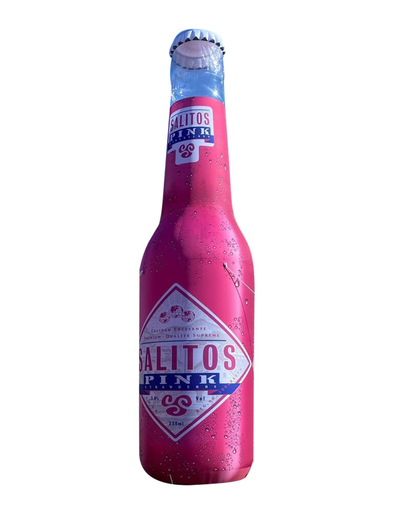 Blowup Bottle SALITOS Pink 6m | Event Liner Mietshop